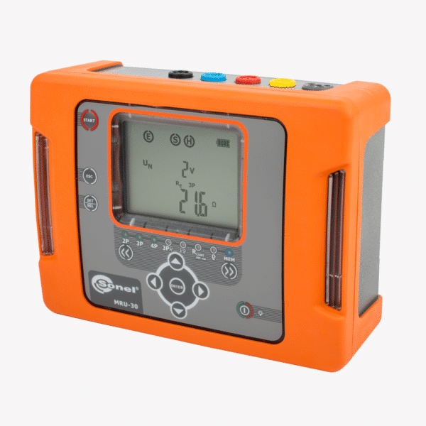 Medidor de resistencia de puesta a tierra y resistividad de suelo (Telurimetro) MRU-30 - Espa Elec